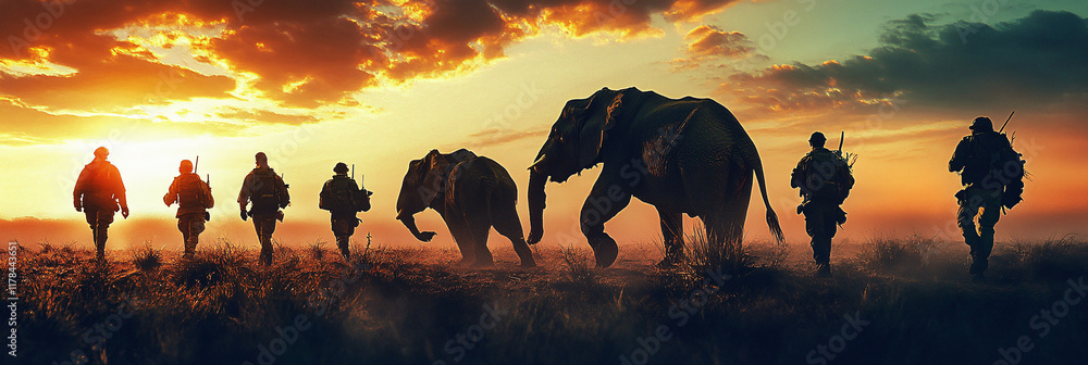 Wildlife activists rescuing animals from illegal poaching, with bold ...