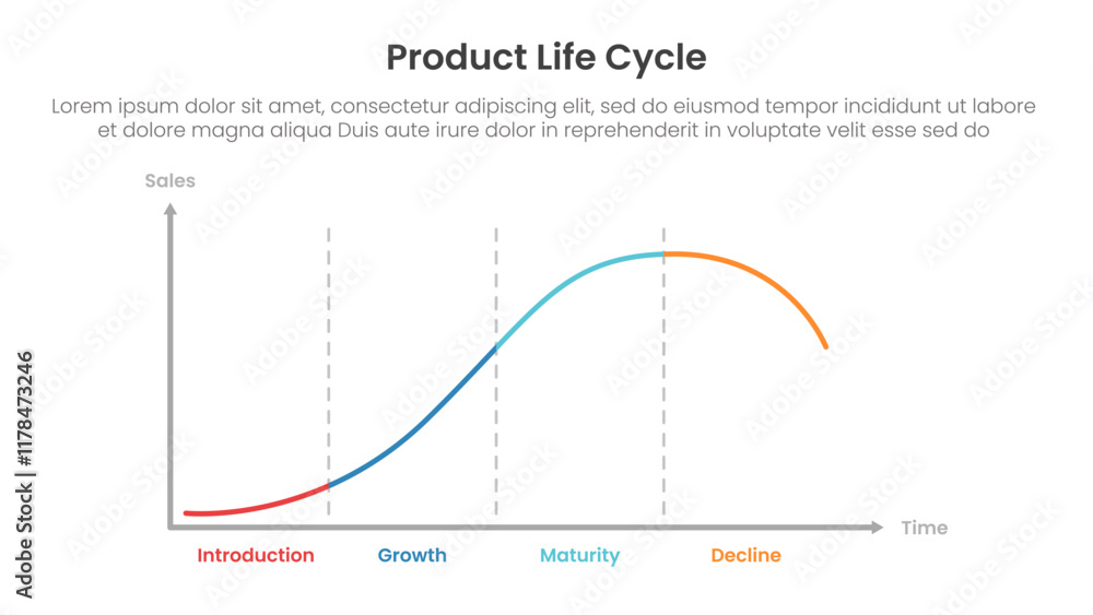 product life cycle diagram chart infographic template banner with clean ...