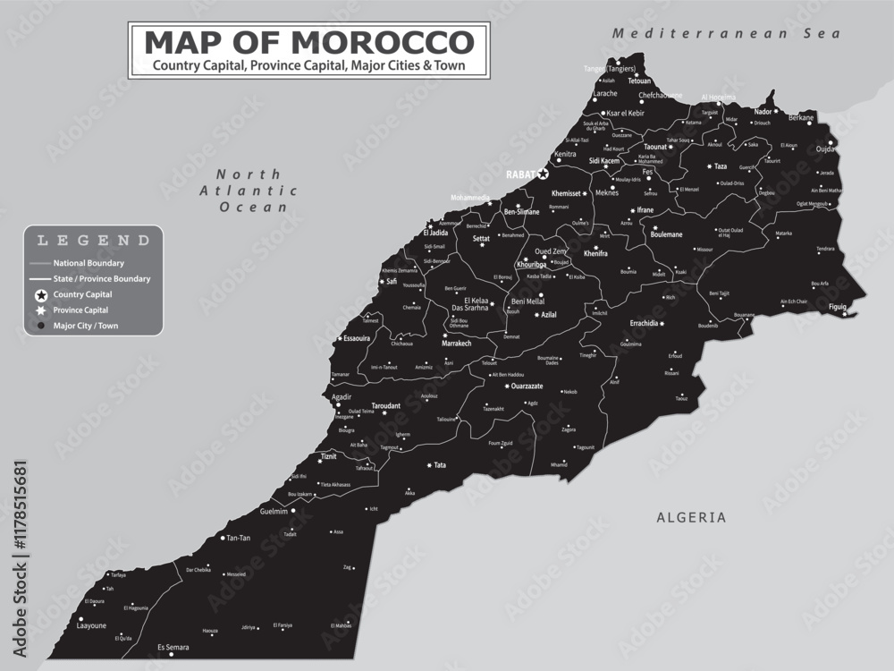 African Countries Geography Political map. Political map of country ...
