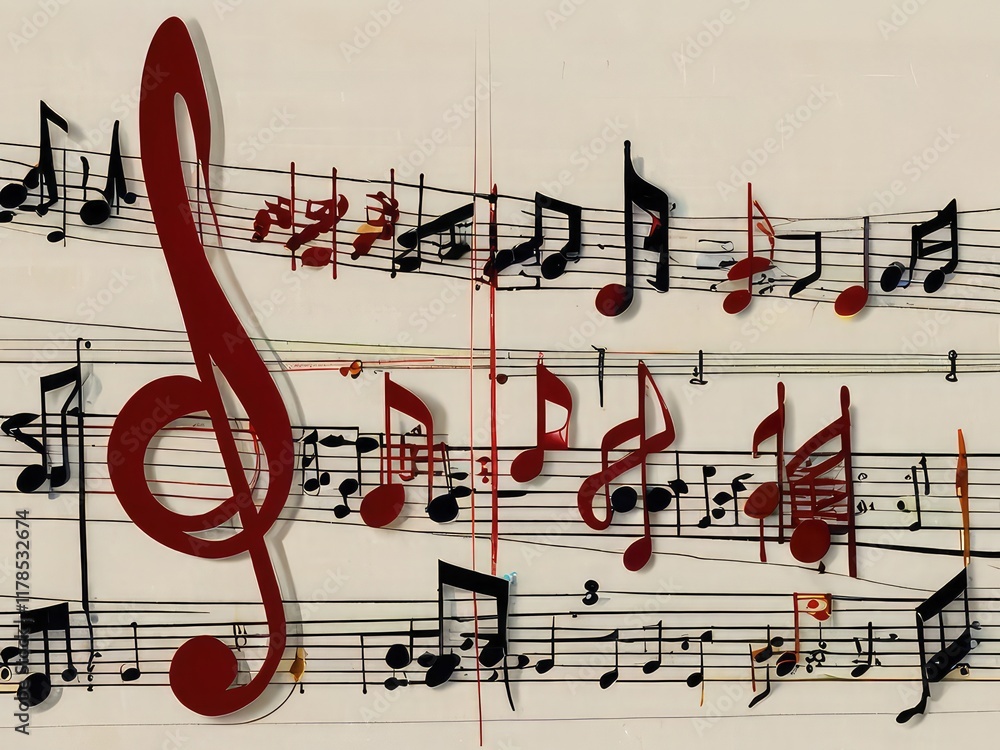 music notes on transparent background , notes Stock Illustration ...