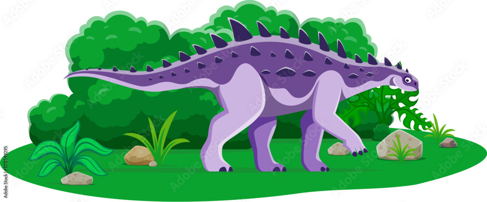 Struthiosaurus prehistoric dinosaur character Isolated cartoon vector ...