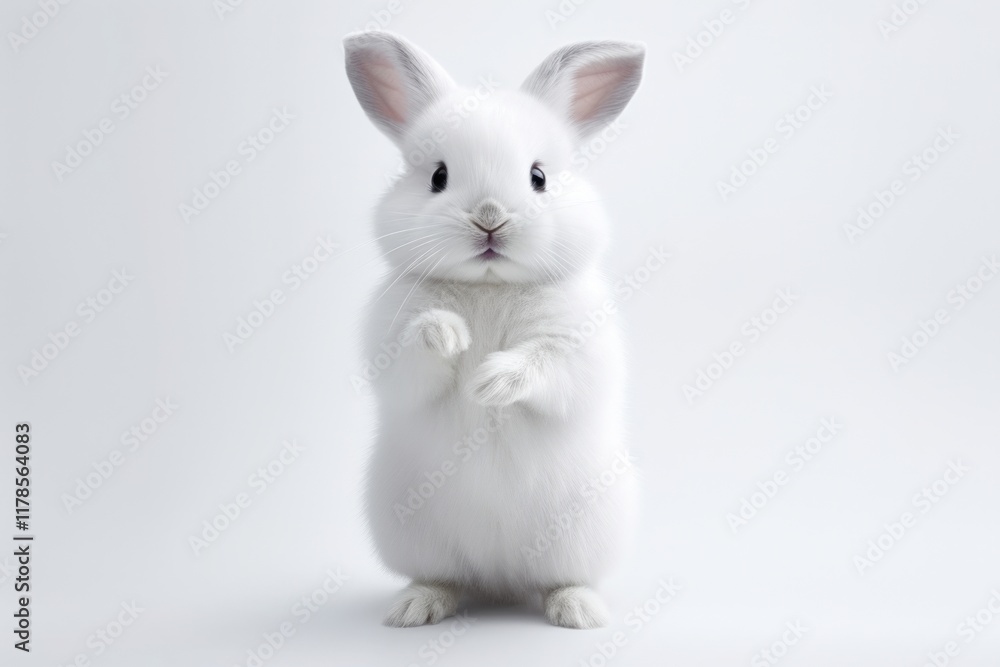 Happy smiling dacing rabbit rodent mammal animal. Stock Photo | Adobe Stock