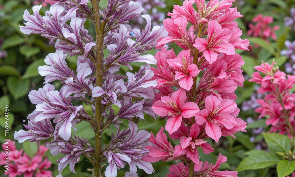 Crape Myrtle (Lagerstroemia indica) A popular flowering shrub or small ...