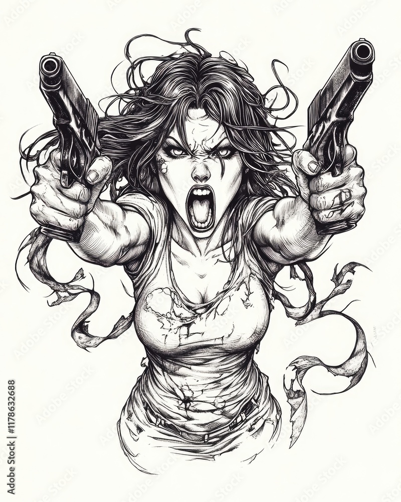 Explosive Emotions: Wrath-Inspired Tattoo Design Featuring an Angry ...