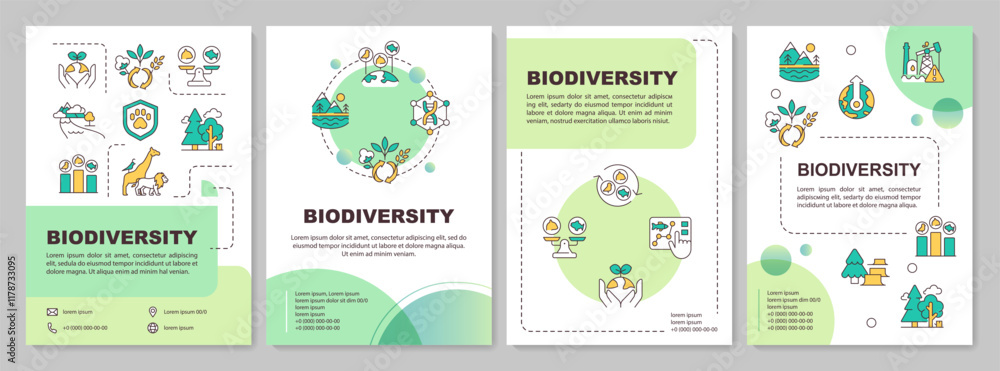 Biodiversity green circle brochure template. Causes of biodiversity ...