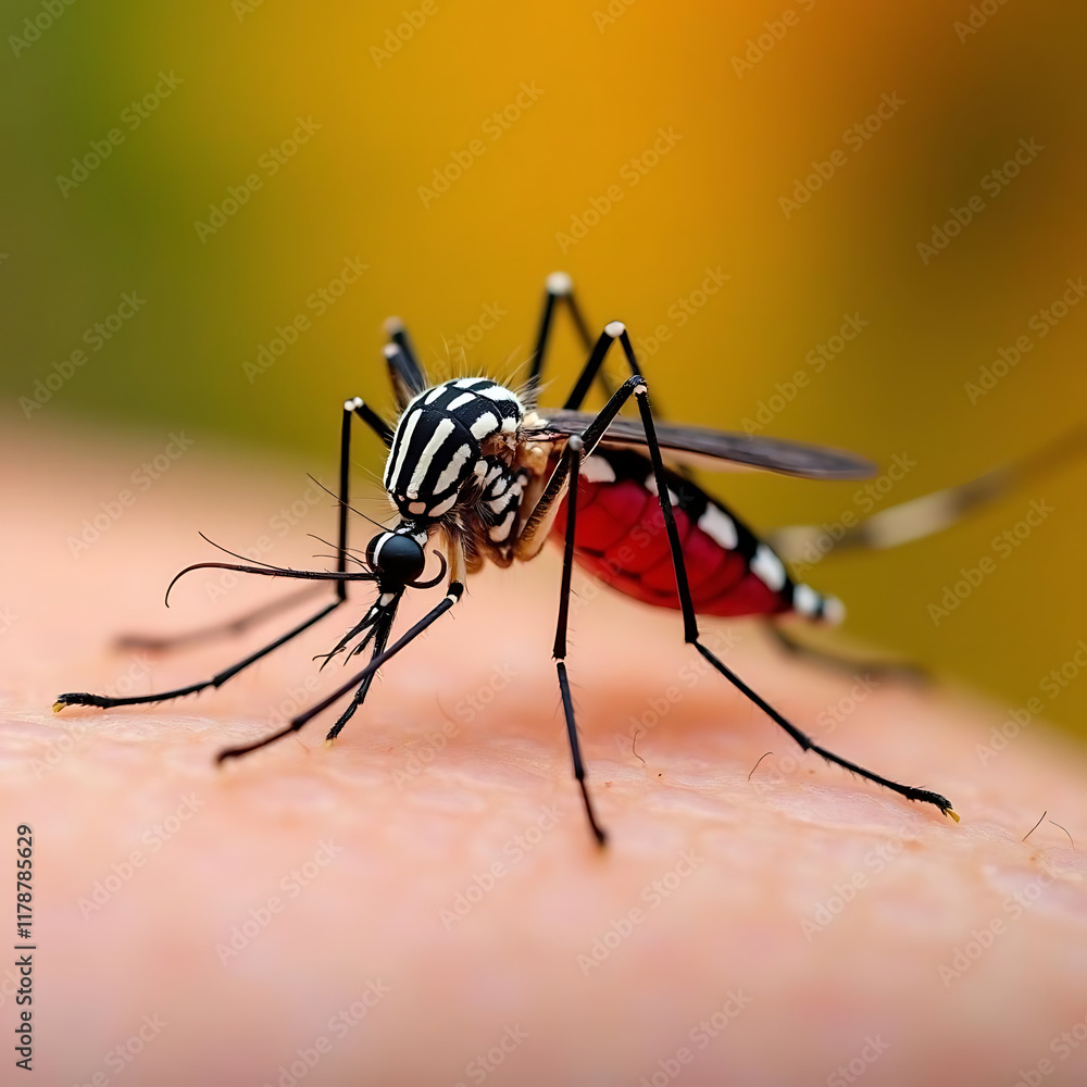 "Aedes Aegypti Mosquito on Human Skin – Vector of Zika, Dengue ...