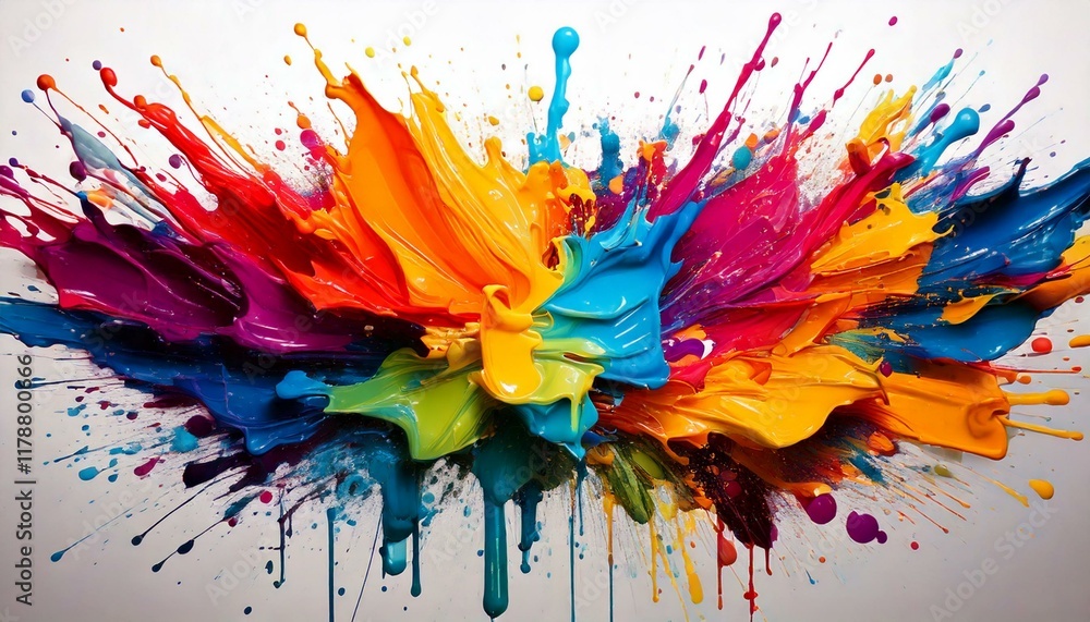 splash of colorful paint against a white Stock Photo | Adobe Stock