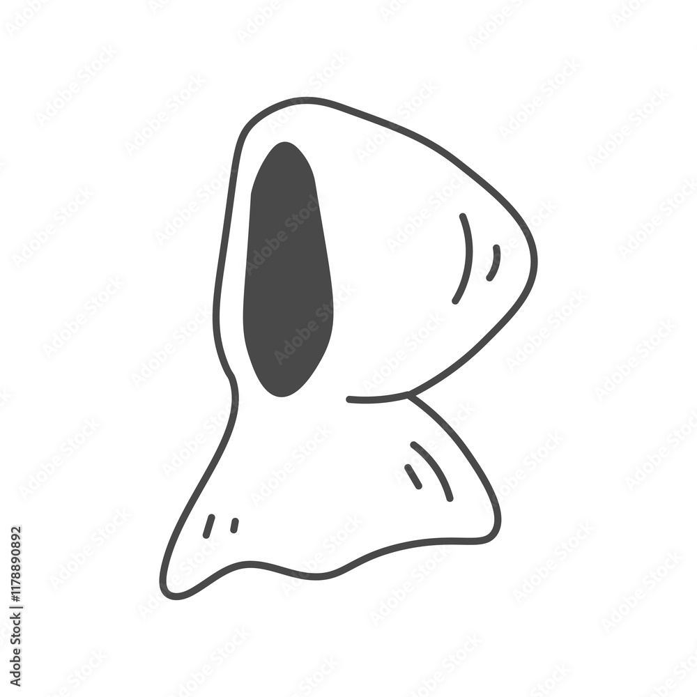 Medieval Monk Hood Icon. Hand drawn ancient religious symbol. Head ...