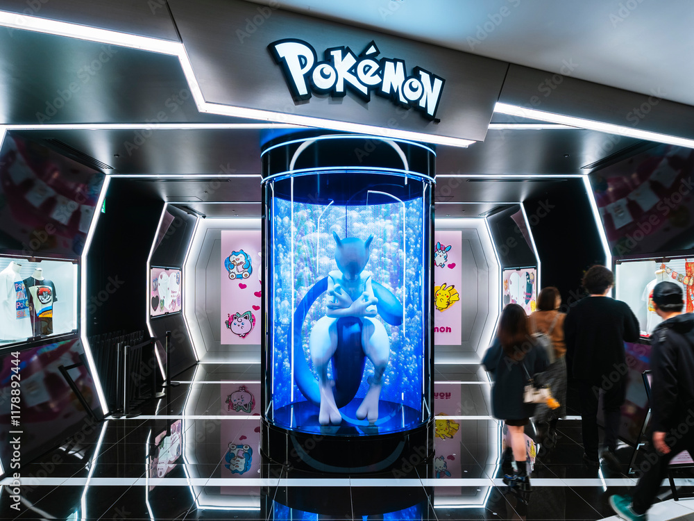 Tokyo, Japan- Nov 12, 2024 : Pokemon center Shibuya front shop entrance ...