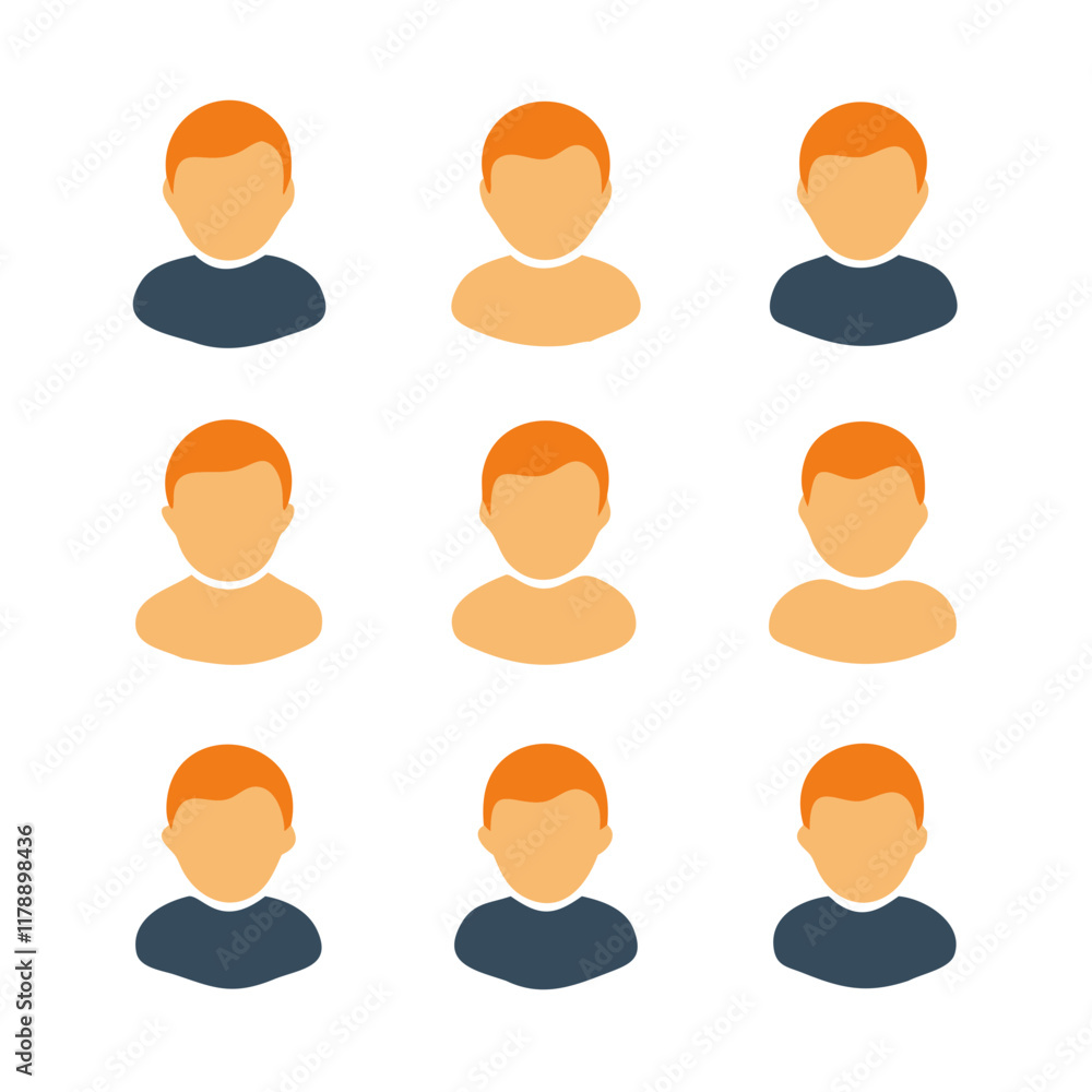 Collection of adult face vector illustrations with diverse ethnicities ...