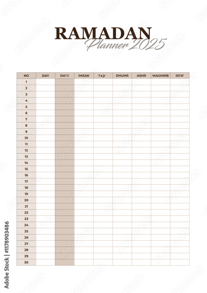 Ramadan 2025 Sehri and Iftar Timetable Calendar. Fasting and Prayer ...