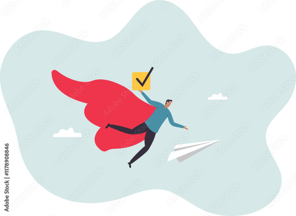 Checklist or checkbox to complete work, check mark or accomplishment ...