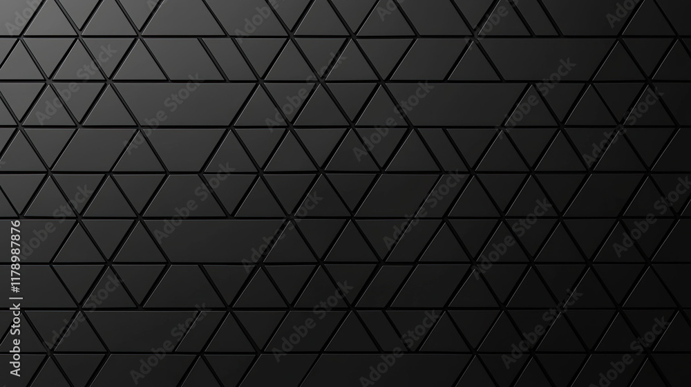 Stock-Illustration „Futuristic High-Tech Dark Background with Triangular Block Structure, 3D ...