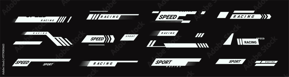 Racing cars and race vehicles stripes for design and decor. Vector in ...