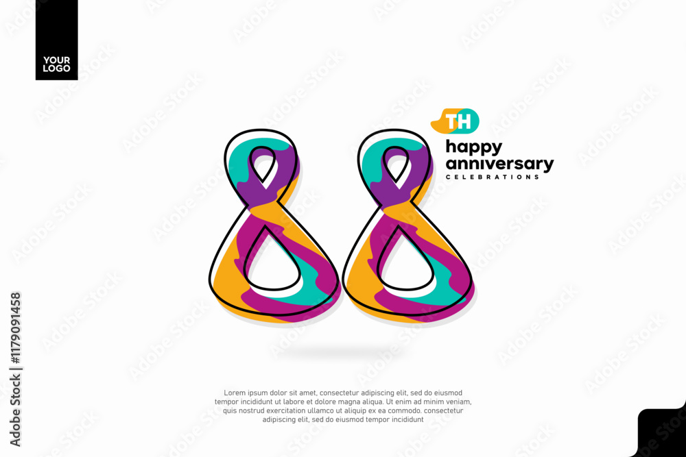 Number 88 logo icon design, 88th birthday logo number, anniversary 88 ...