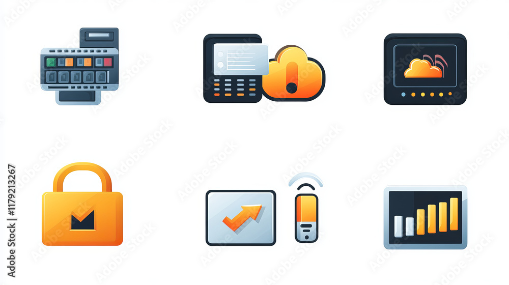 Database, network server and cloud storage icon. Data storage and backup center, server service ...