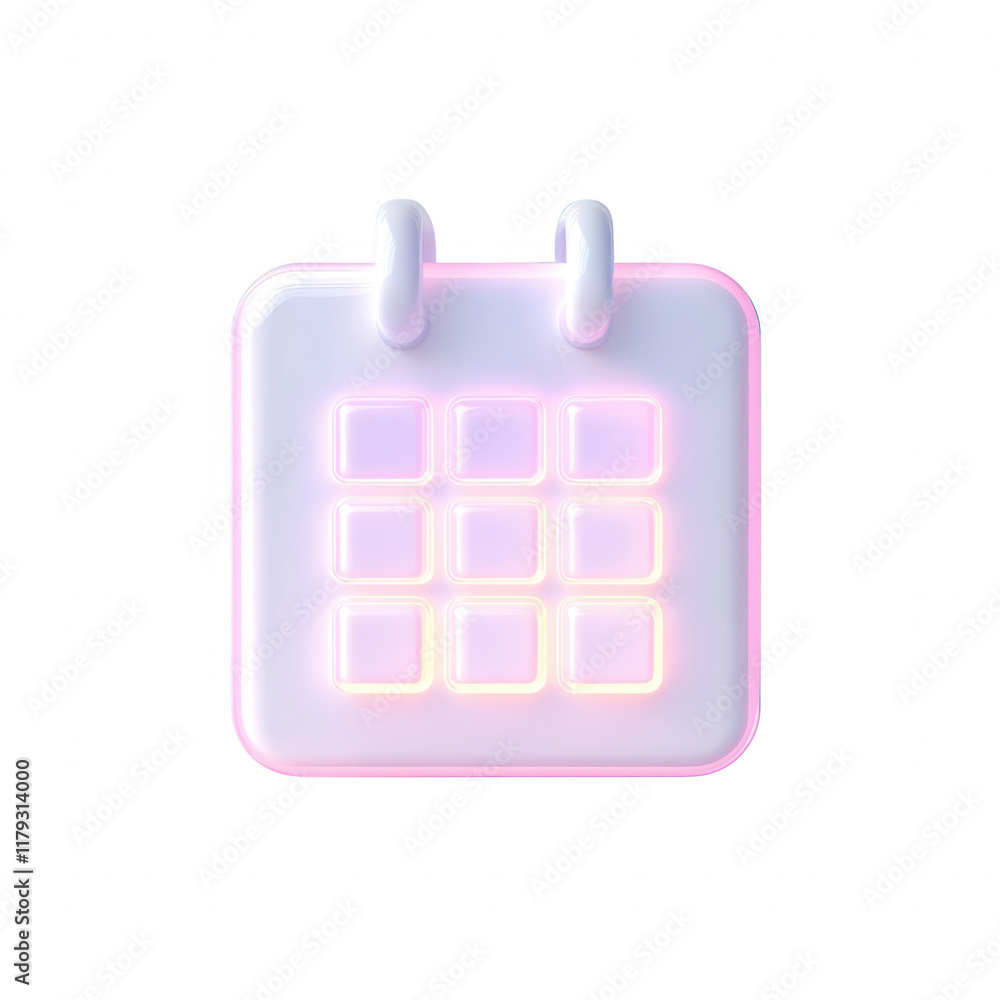 Modern digital calendar icon in a sleek design with vibrant colors and ...