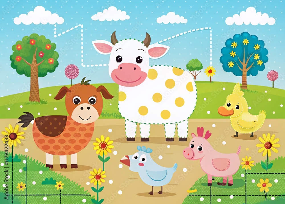 Cute Animals Connect the Dots Educational Activity for Kids, Preschool ...