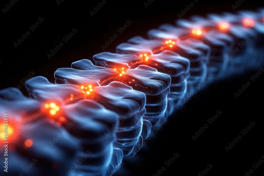 beautiful 3d anatomical visualization of human spinal column with ...