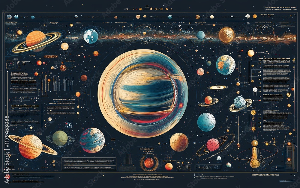 An educational and vibrant illustration of the solar system, ideal for ...