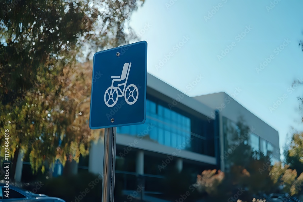 Accessible Parking Sign: Wheelchair Symbol Guides to Designated Spots ...