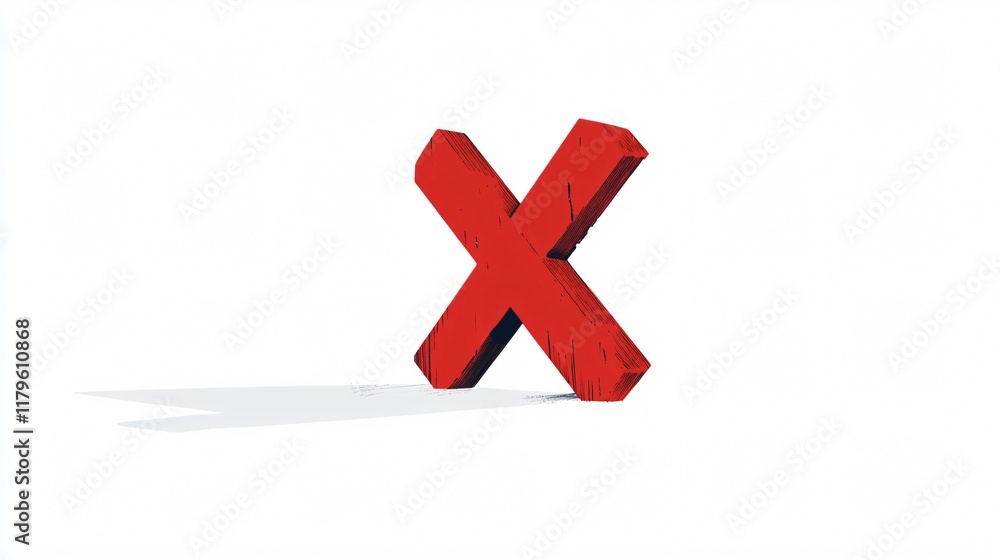 Red Cross Symbol: A 3D Rendered Icon of Rejection, Prohibition, and ...