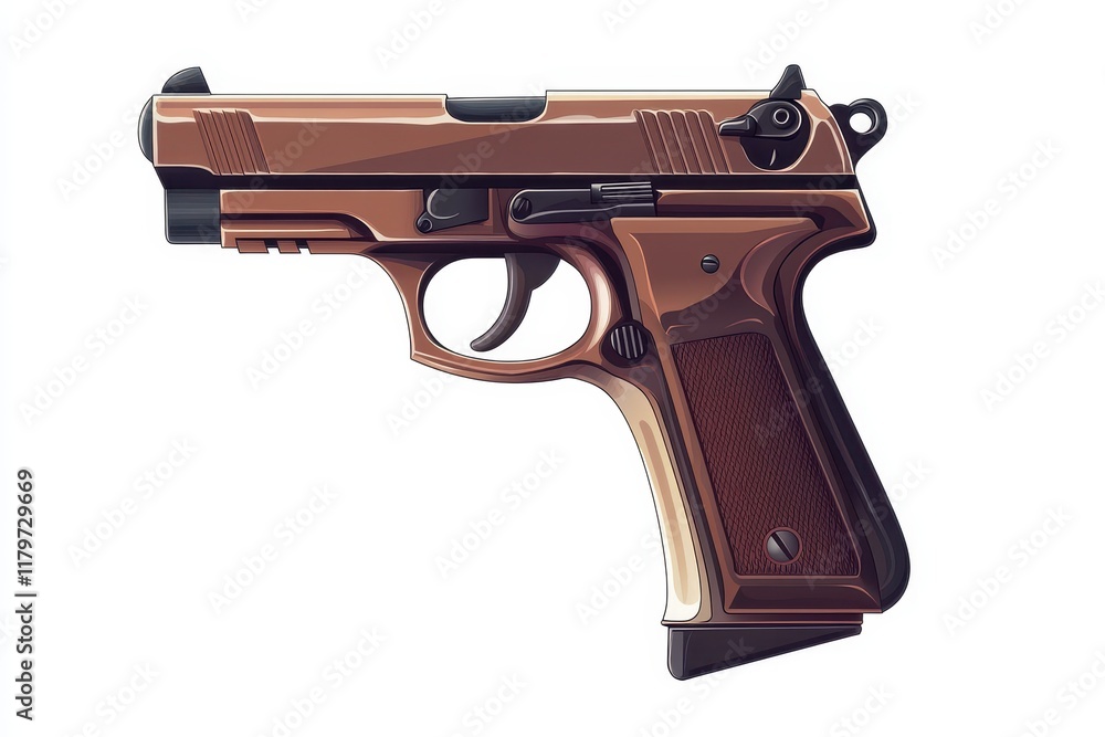 Contemporary semi auto handgun against a white backdrop Military and ...