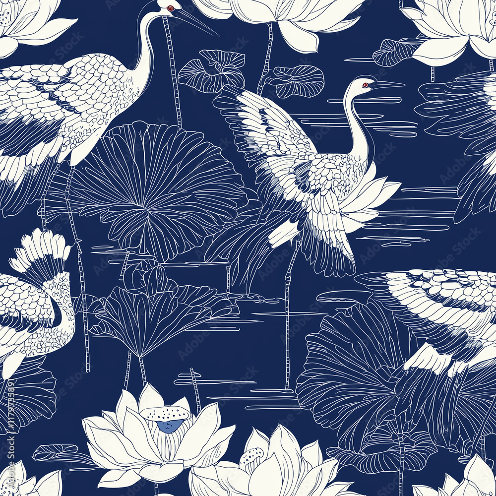 ภาพประกอบ Stock Ming dynasty porcelain seamless pattern featuring ...