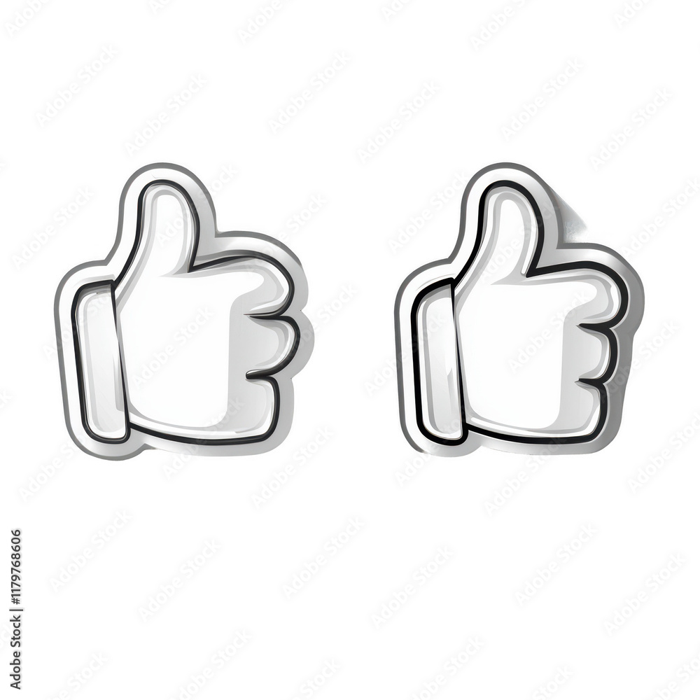 Like and unlike button. Thumbs up and down icons for user feedback. PNG ...