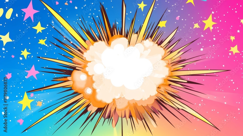 Colorful Comic Book Explosion Background - Dynamic comic book explosion ...