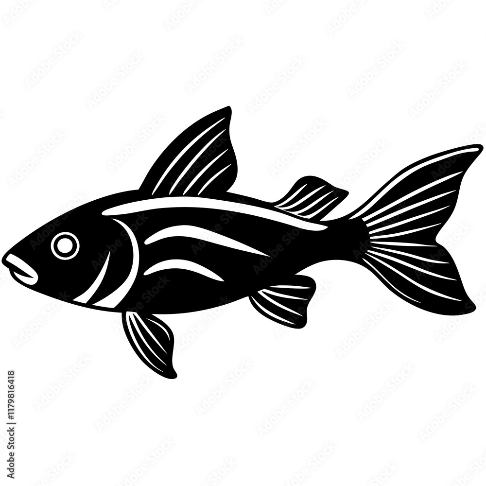 Molly Fish vector silhouette on white background Stock Vector | Adobe Stock