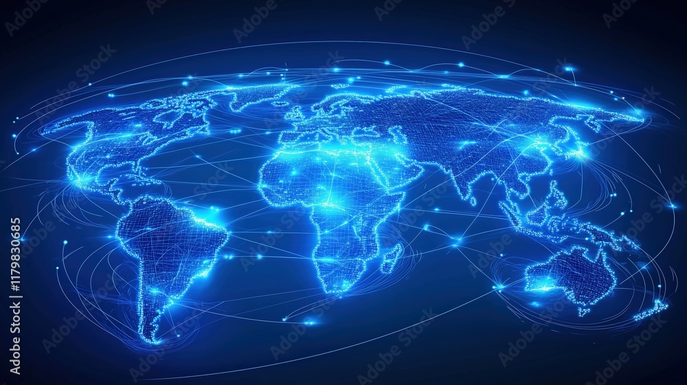 Visual Representation Of A Digital Global Network Illustrating