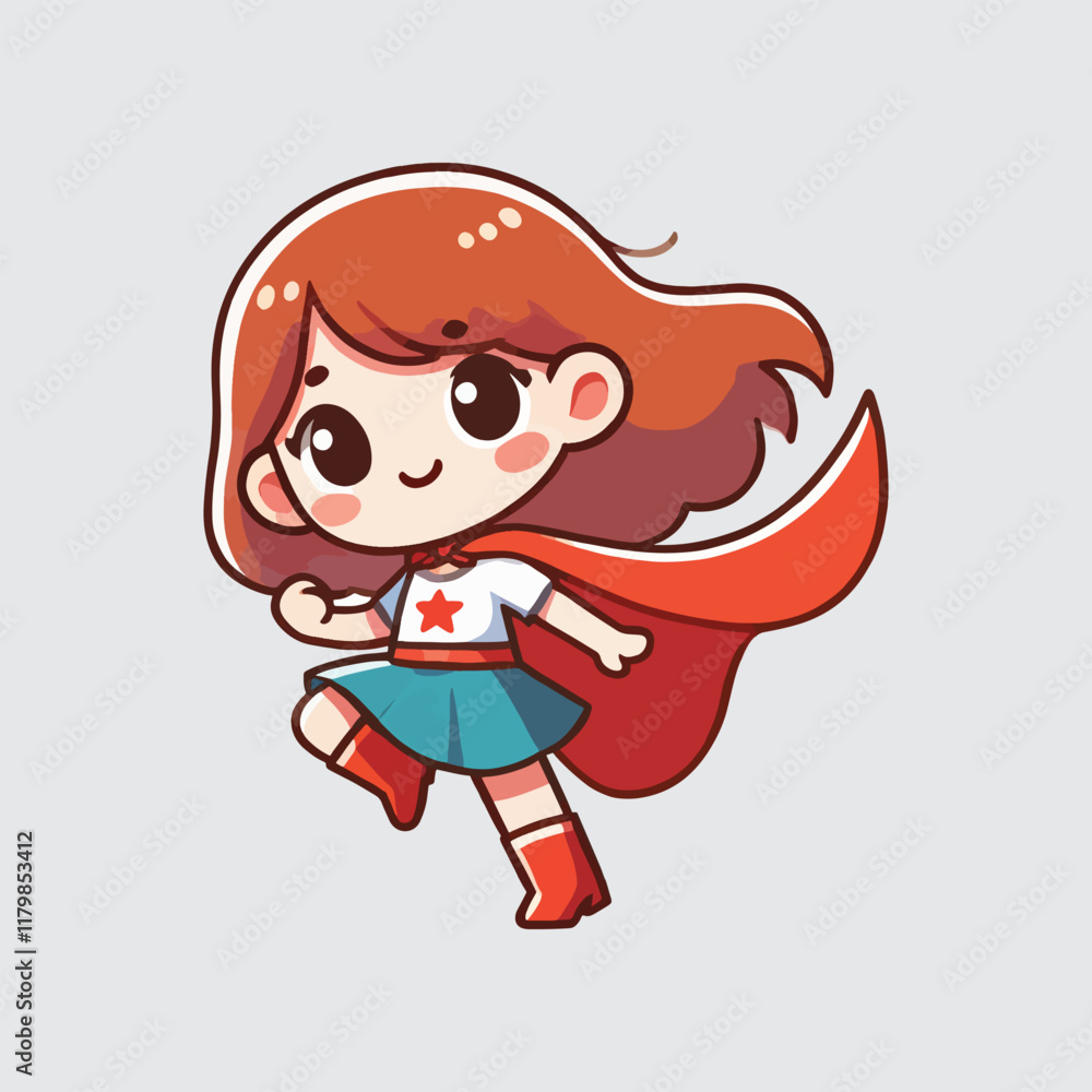 cartoon girl wearing super hero costume Stock Vector | Adobe Stock