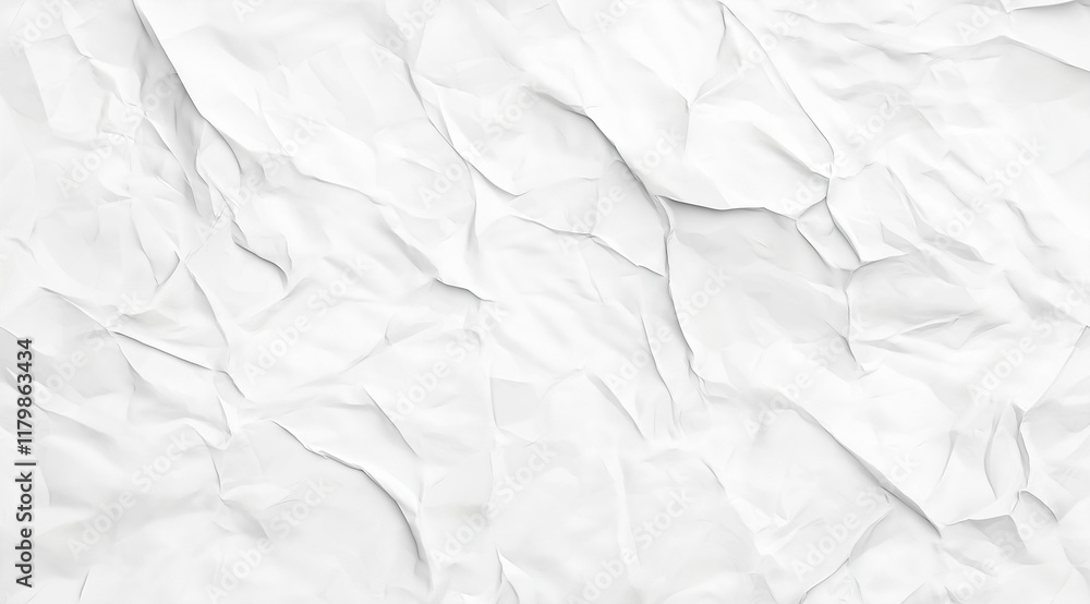 High-resolution crumpled paper texture on a white background, ideal for ...