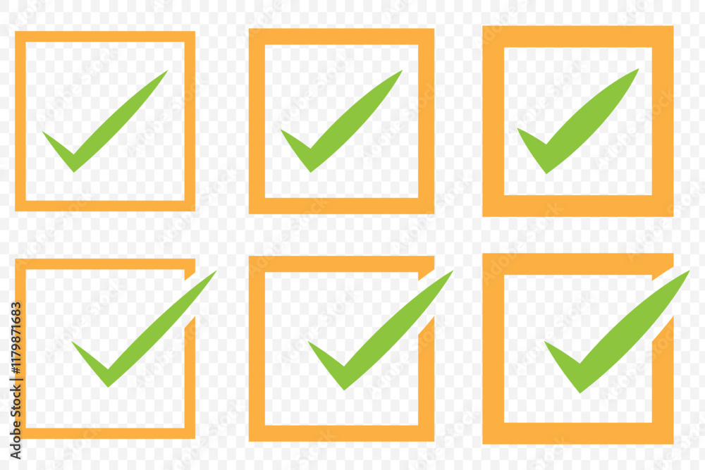 check box icon with correct, accept checkmark icons green tick box, check list circle frame ...