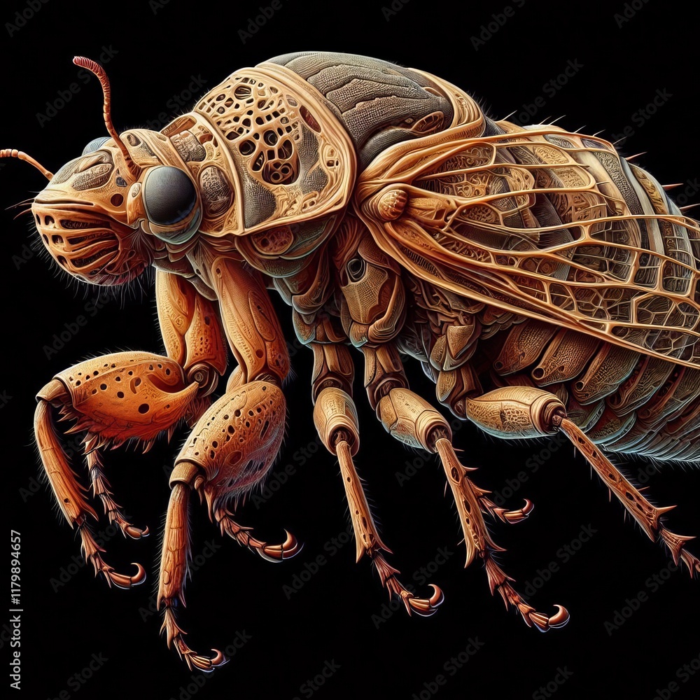 Insect Exoskeleton A detailed depiction of an insect exoskeleton Stock ...