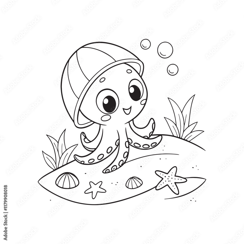 Clean-and-accurate-line-art-create-a-kawaii-coloring page cute octopus ...