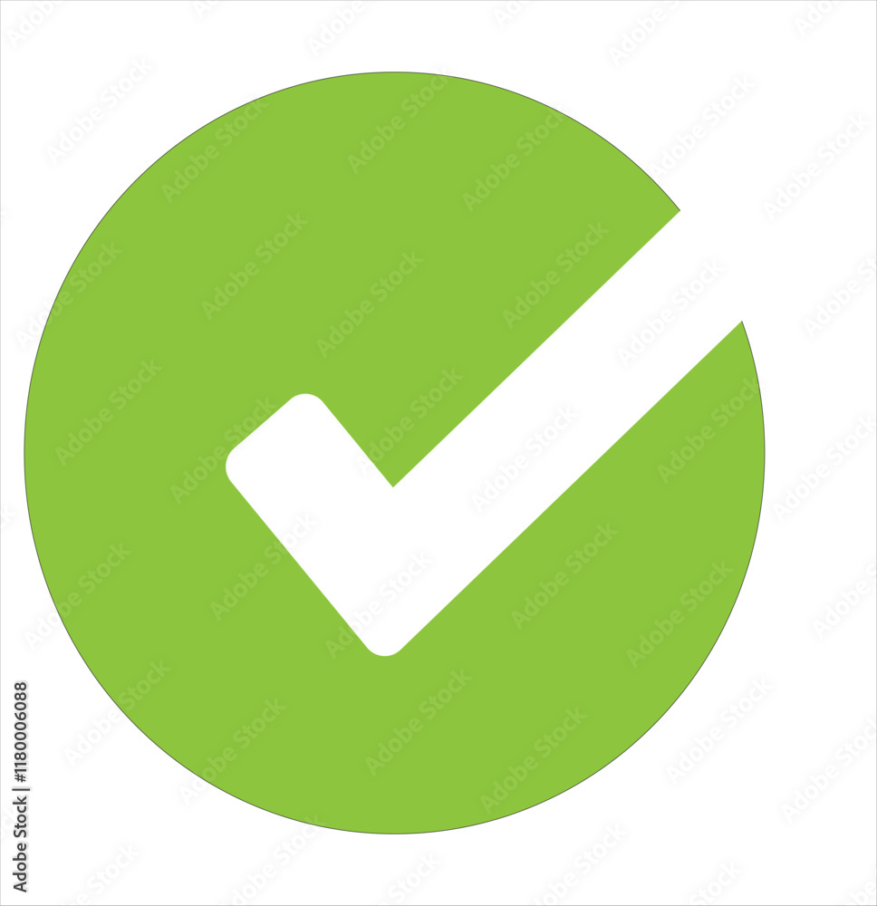 Set of colored check mark icons. Tick symbol, tick icon vector ...