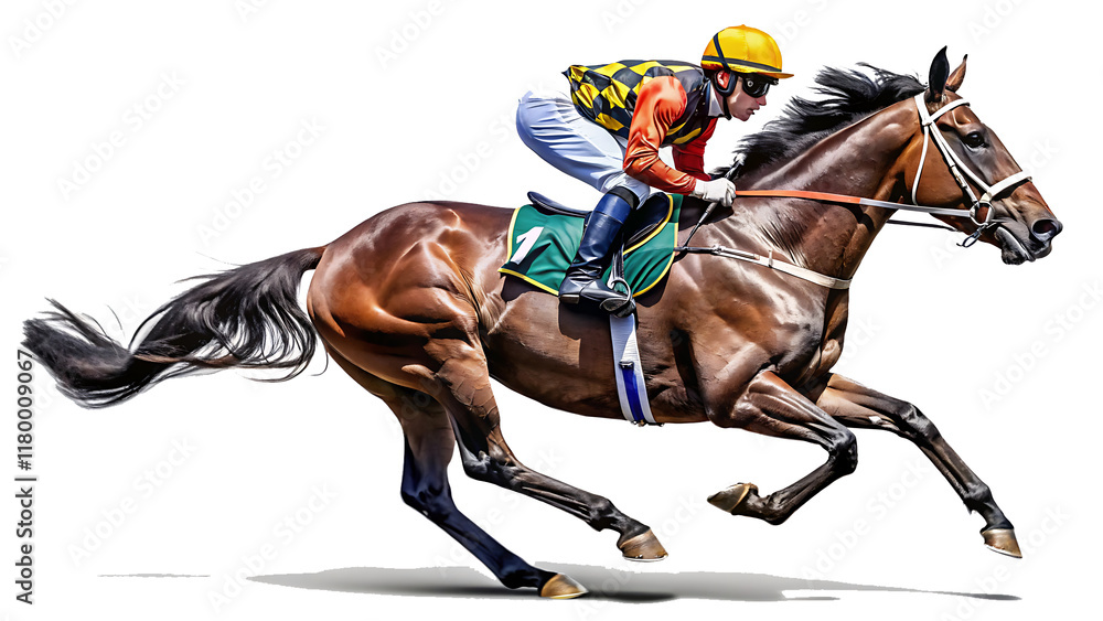 Horse racer on transparent background, horse racing isolated on white ...