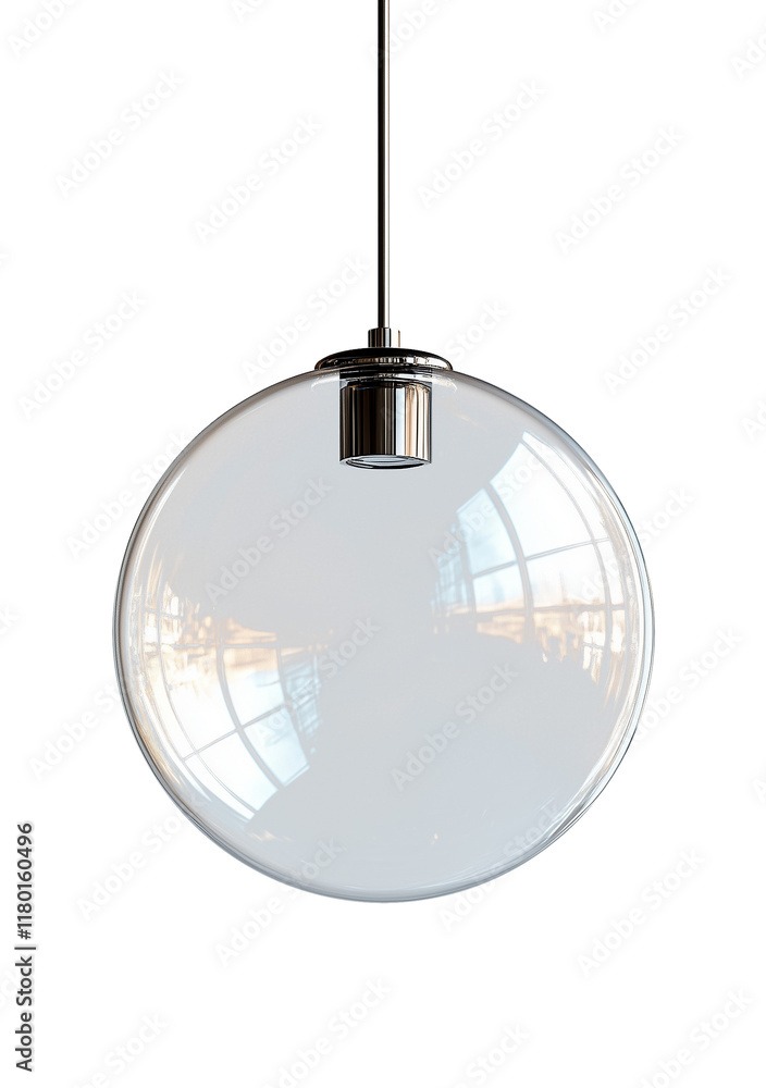 Minimalist Glass Sphere Pendant Light with Chrome Fixture, Modern ...