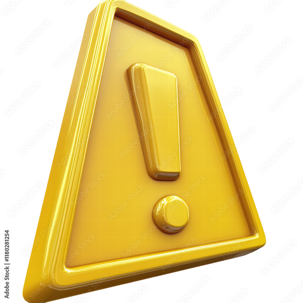 3d warning sign with an exclamation mark on transparent background PNG ...