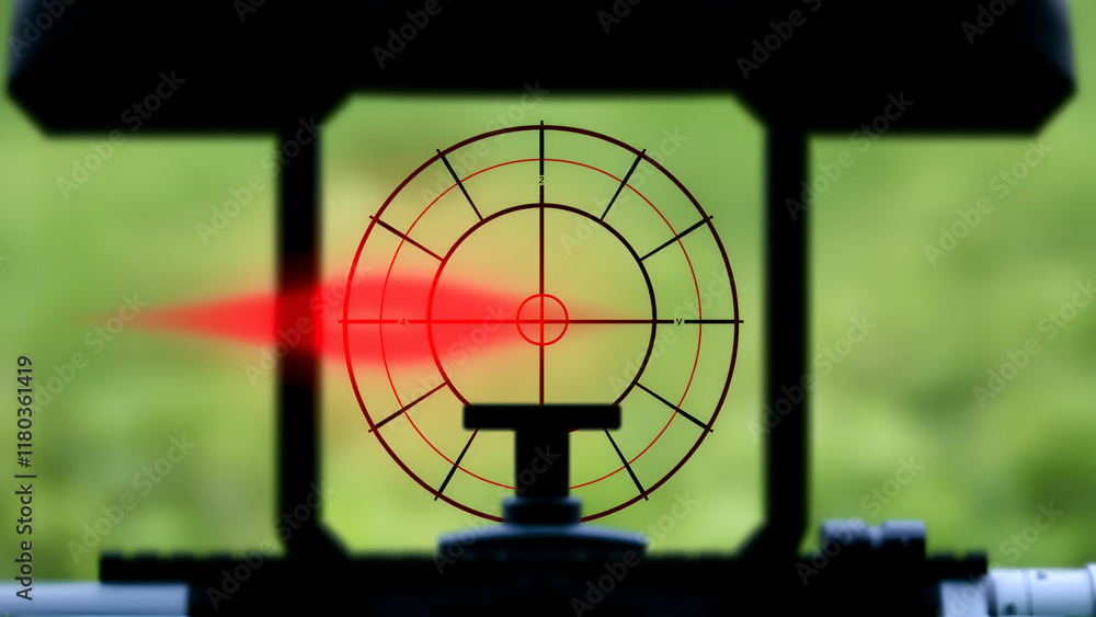 Red dot sights. Weapon aim hud crosshairs sniper accuracy, circle goal ...