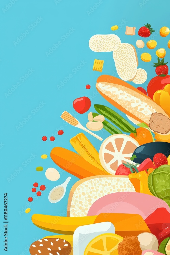 Stool consistency chart with labeled fiber and nutrition sources Stock ...