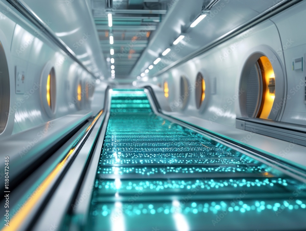 Illuminated Underground Logistics Hub with Smooth Tunnels and Advanced ...