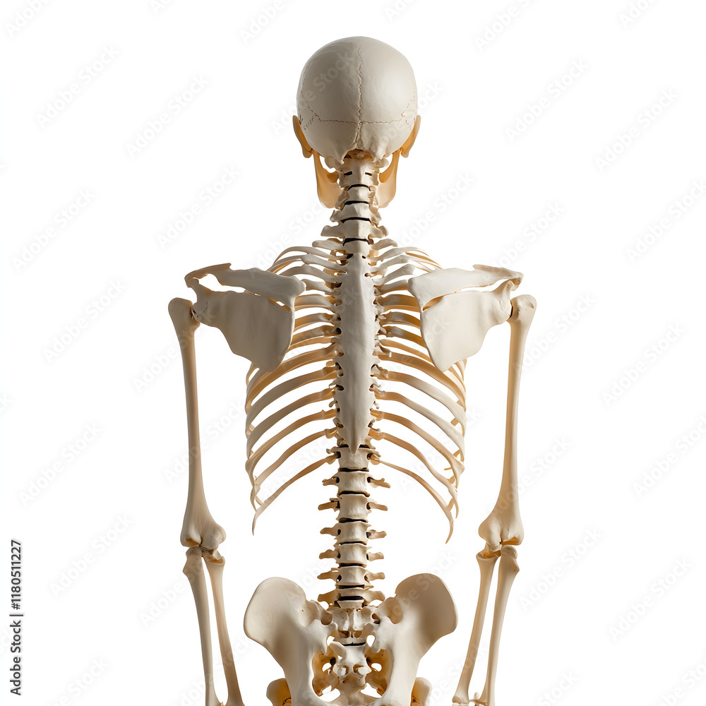 Human Skeletal Anatomy: Posterior View of the Spine, Ribs, and Pelvis ...