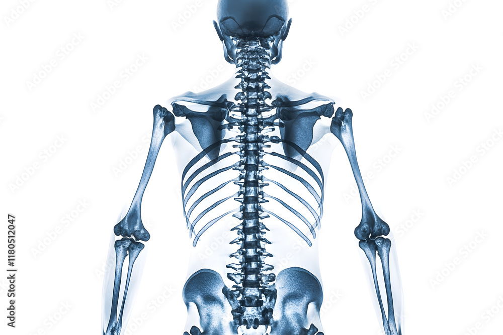 Human Skeleton: Back View, Spinal Anatomy, Ribcage, Bone Structure ...