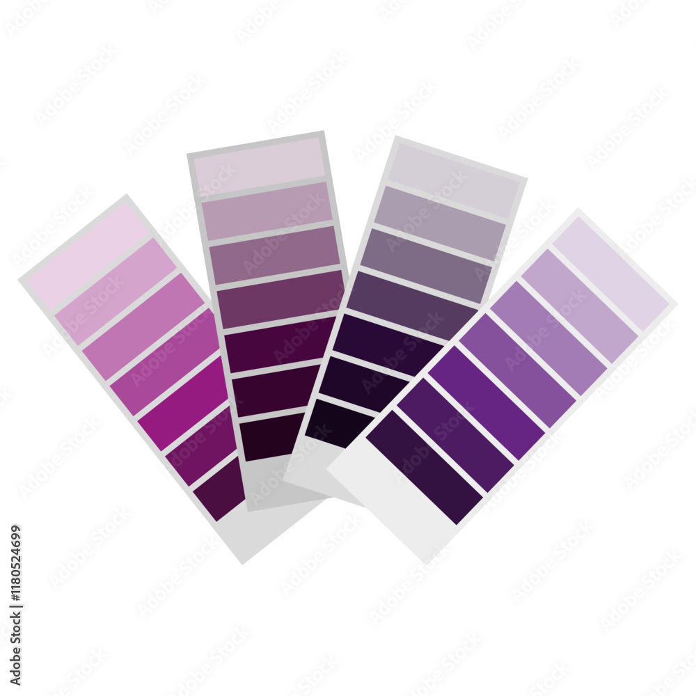 Purple color palette. Violet gradient swatches. Shades of lavender ...