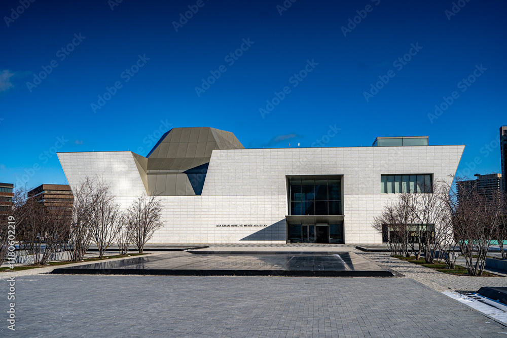 Exterior view of the Aga Khan Museum. The Aga Khan Museum is a museum ...