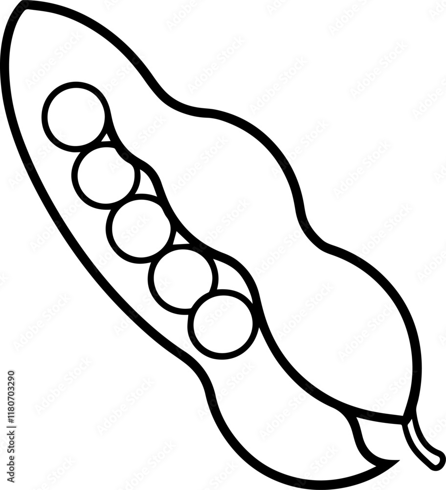 soybean outline coloring book page line art vector illustration Stock ...