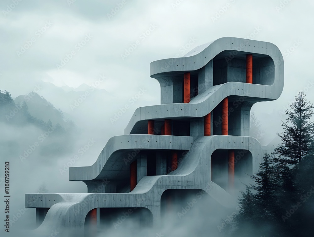 Malleable concrete and steel structures morphing and undulating in ...